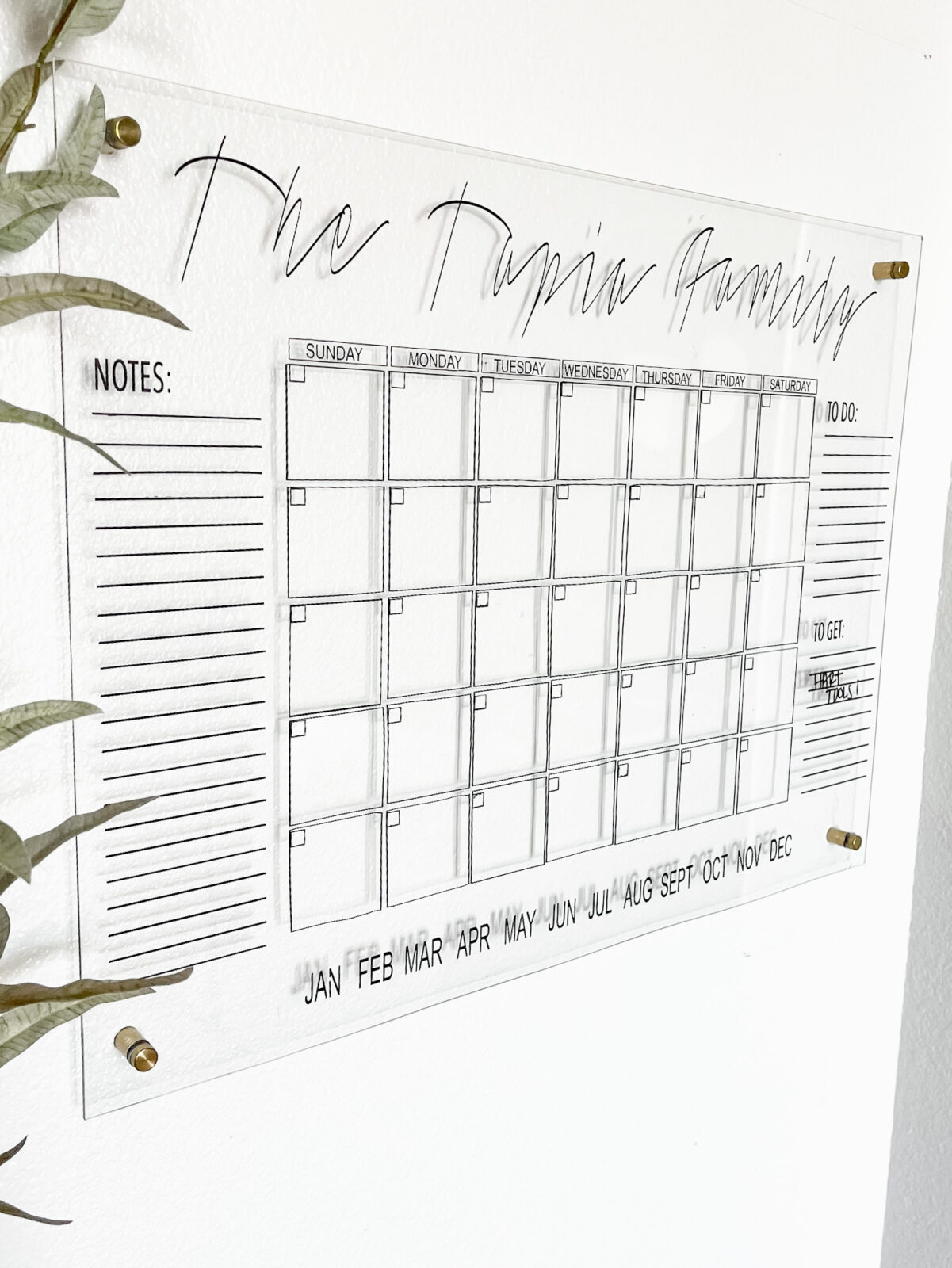 DIY Plexiglass Calendar - Tapia Home Co